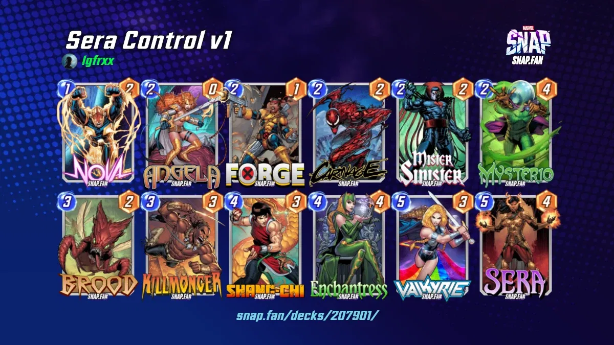 Sera Control v1 by lgfrxx - Marvel Snap Decks - snap.fan