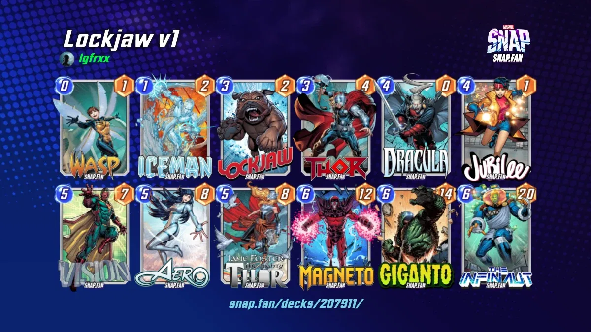 Lockjaw v1 by lgfrxx - Marvel Snap Decks - snap.fan