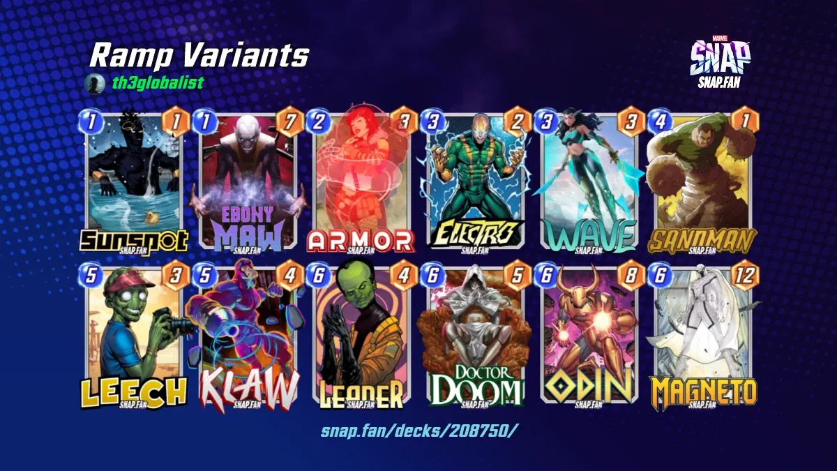 Ramp Variants by th3globalist - Marvel Snap Decks - snap.fan