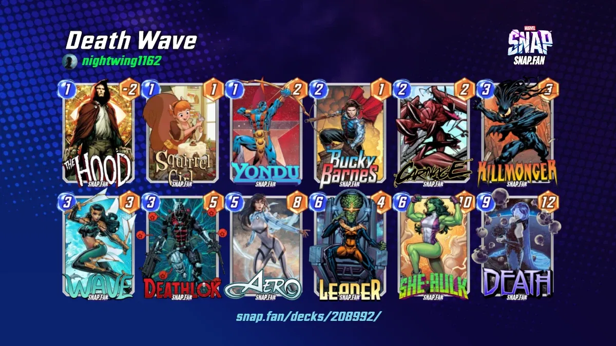 Death Wave by nightwing1162 - Marvel Snap Decks - snap.fan