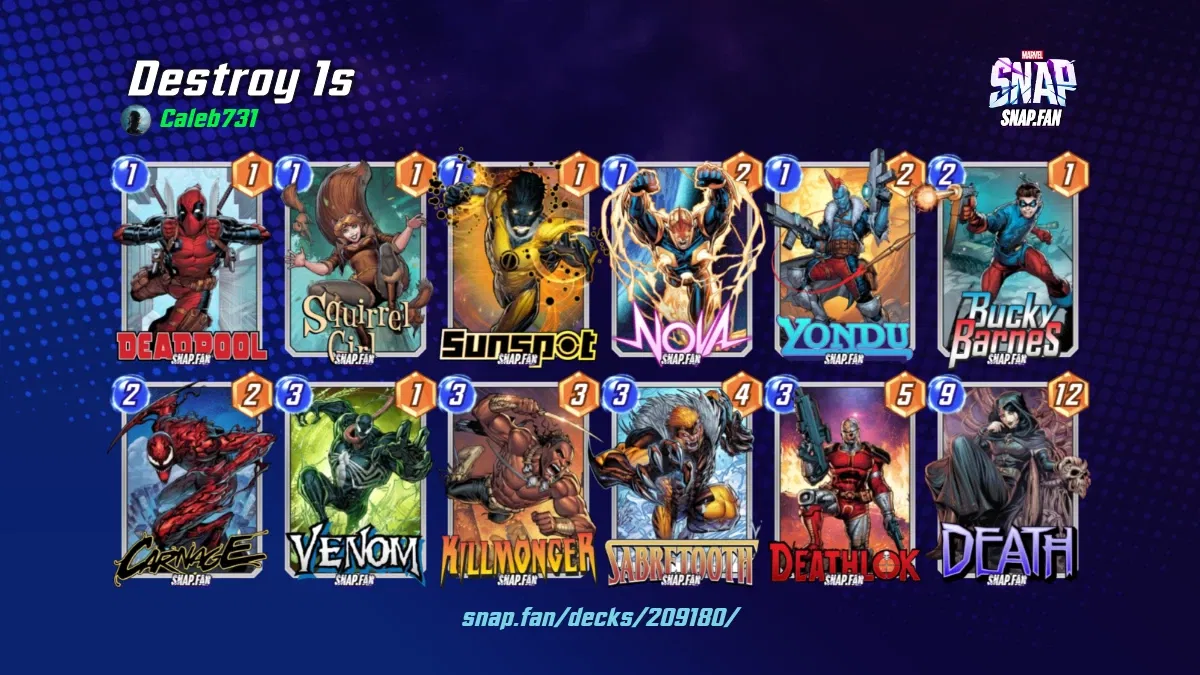 Destroy 1s by Caleb731 - Marvel Snap Decks - snap.fan
