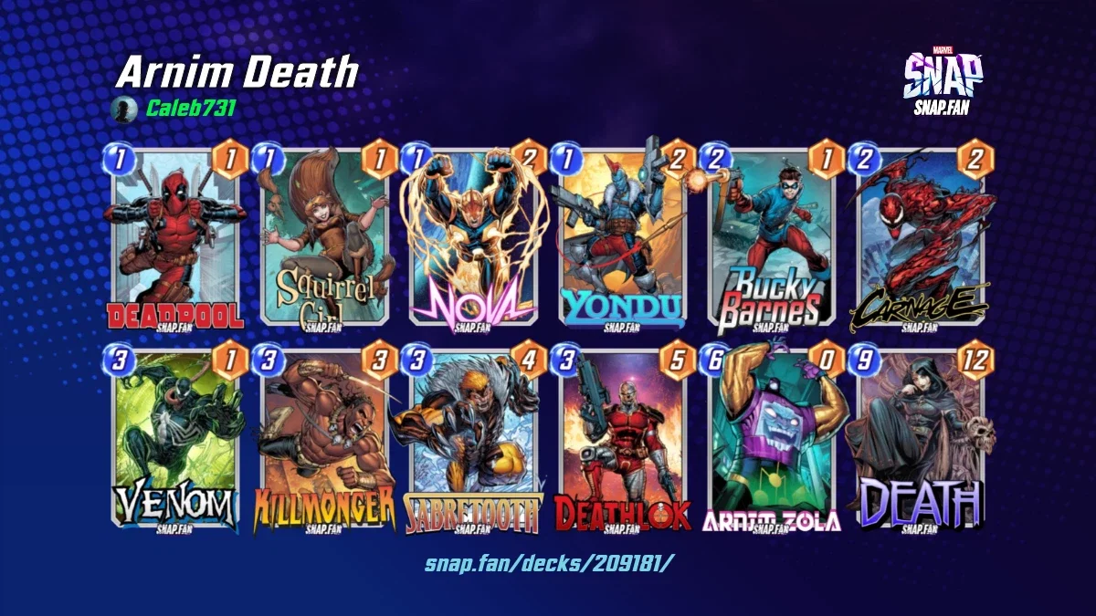 Arnim Death by Caleb731 - Marvel Snap Decks - snap.fan