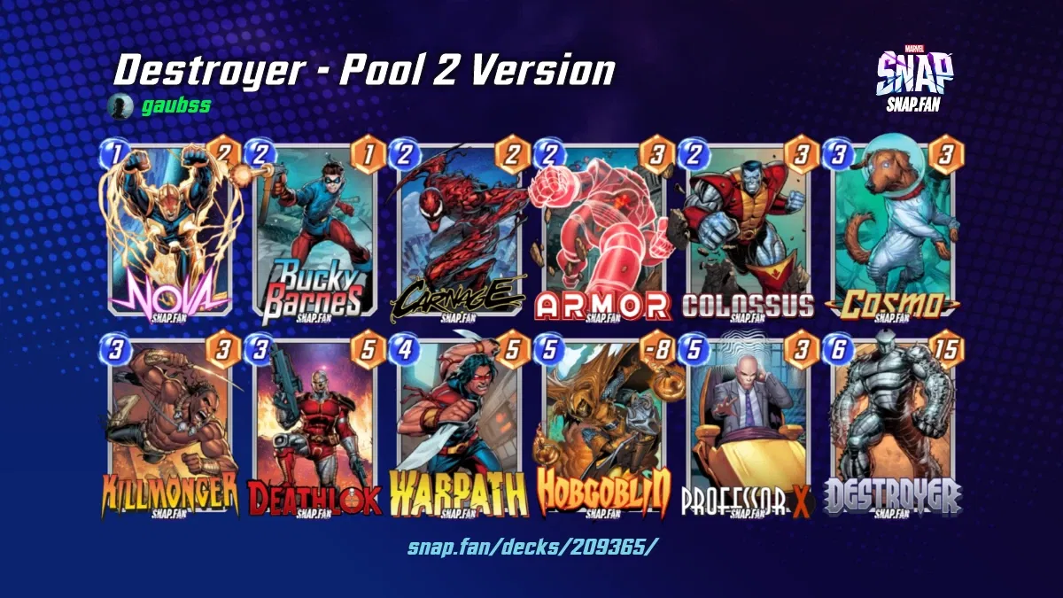 Destroyer - Pool 2 Version by gaubss - Marvel Snap Decks - snap.fan
