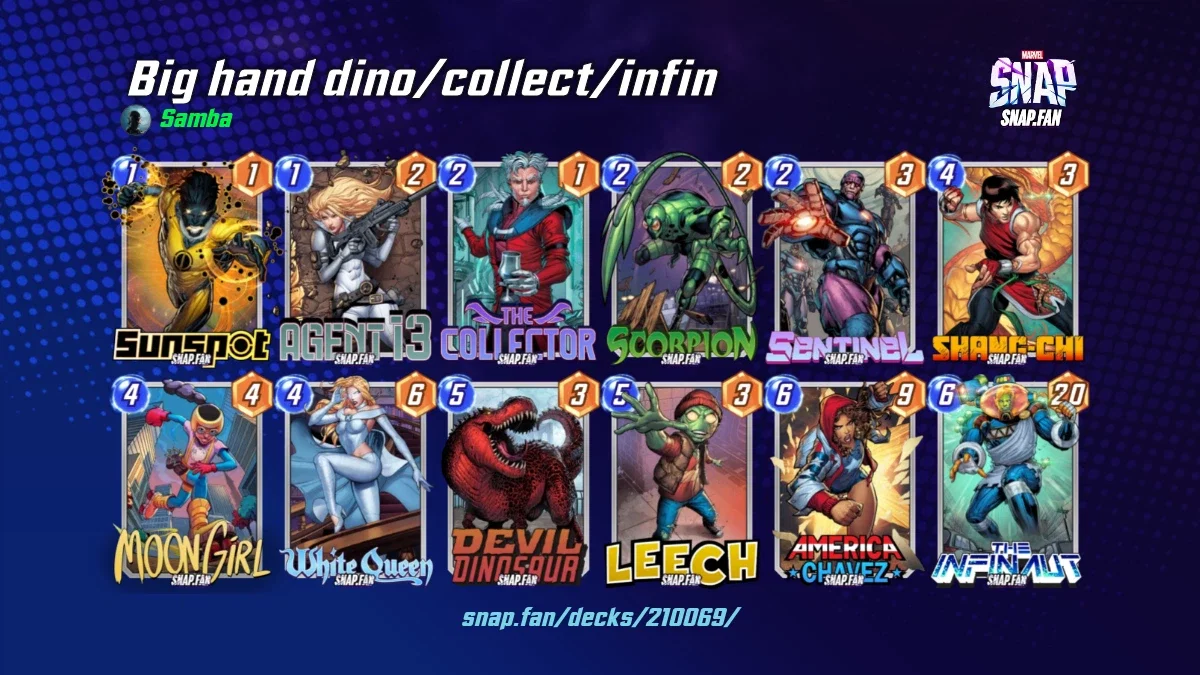 Big hand dino/collect/infin by Samba - Marvel Snap Decks - snap.fan