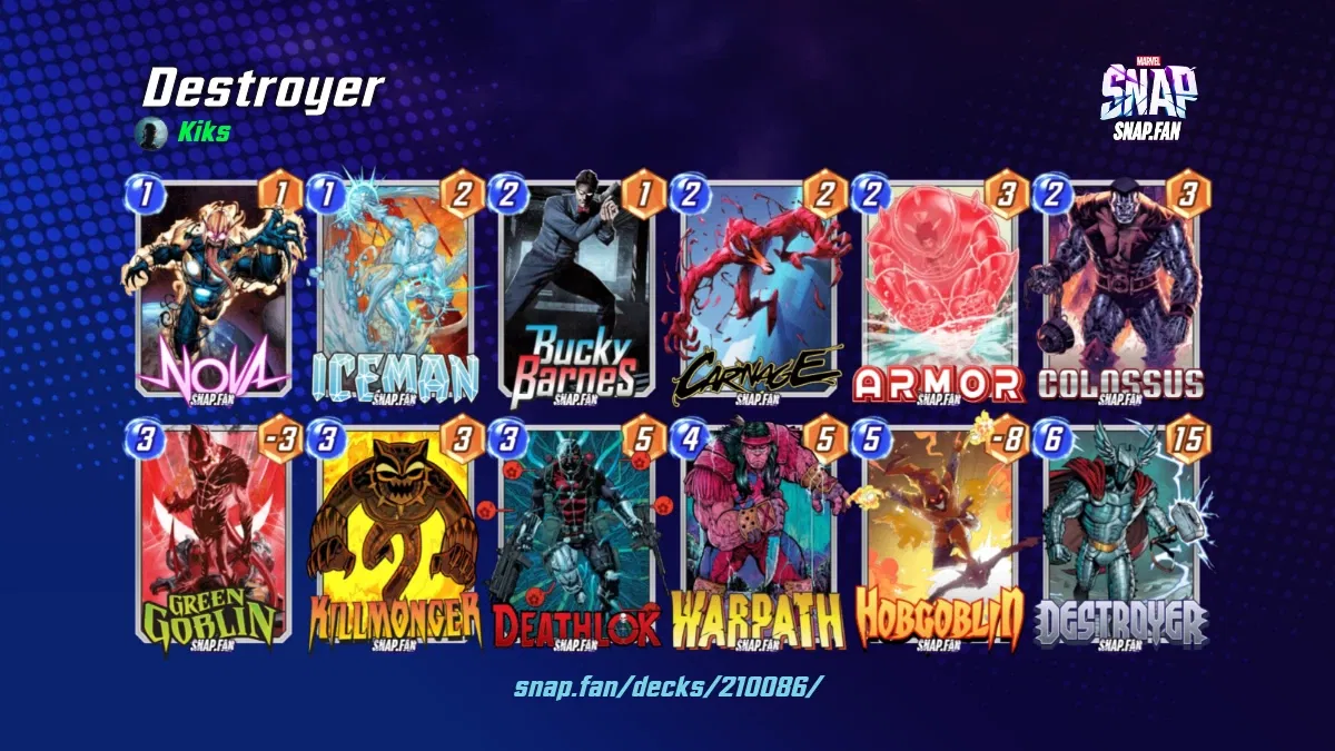 Destroyer by Kiks - Marvel Snap Decks - snap.fan