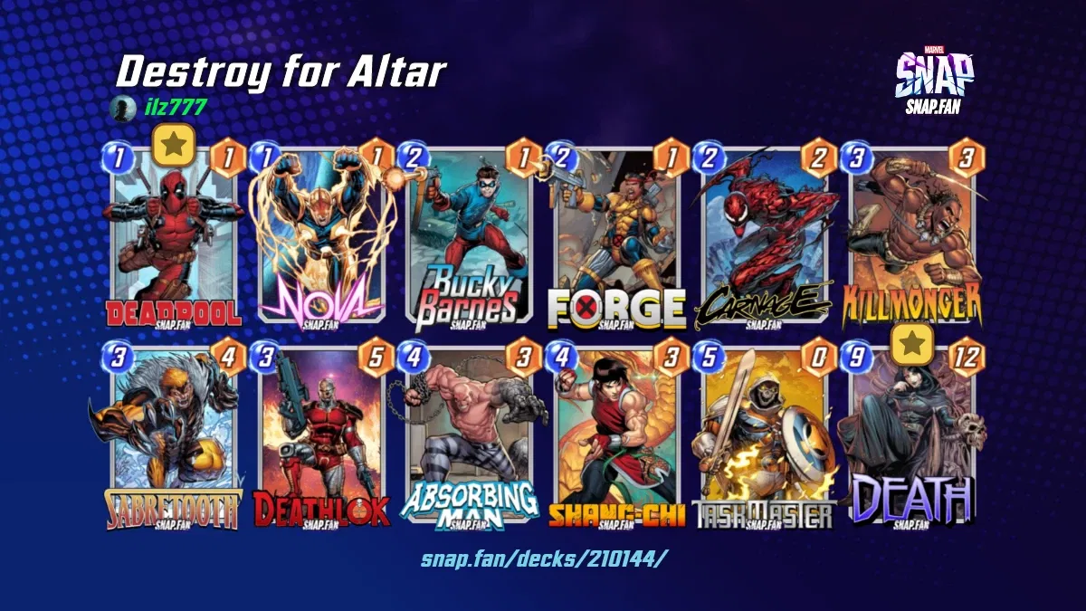 Destroy for Altar by ilz777 - Marvel Snap Decks - snap.fan