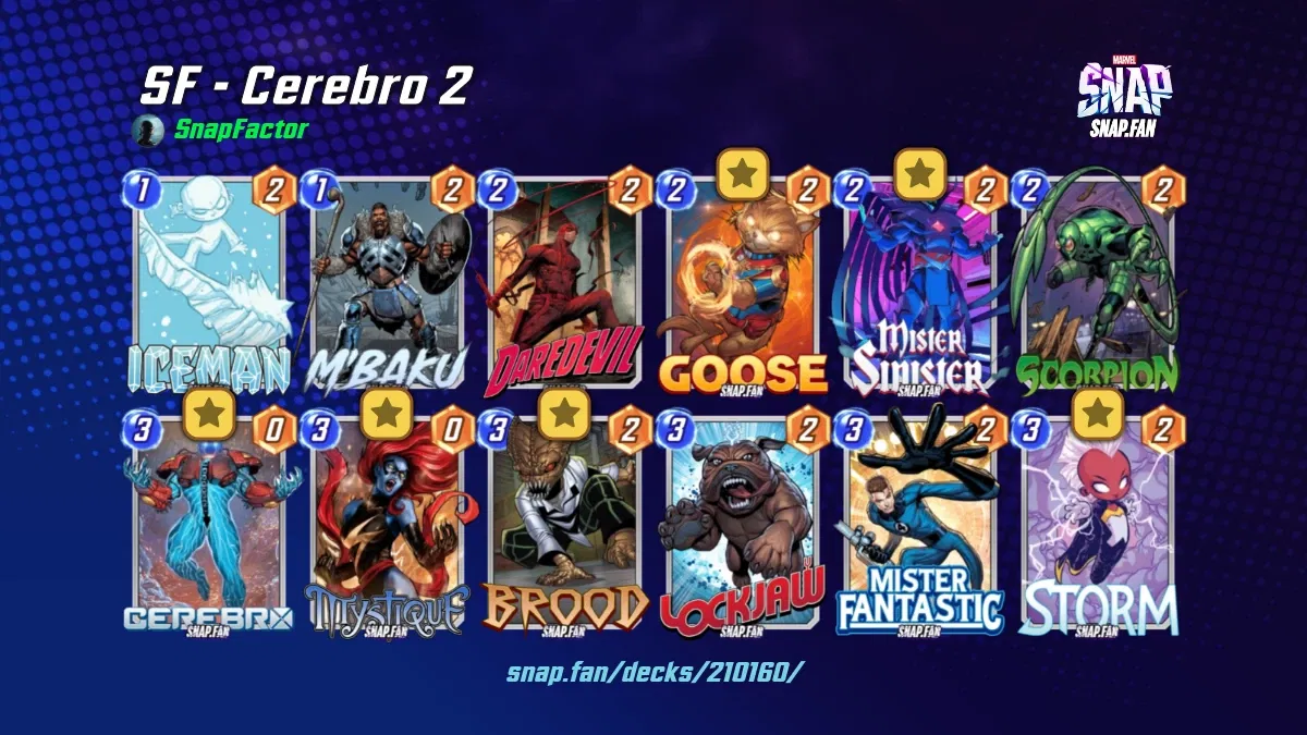 SF - Cerebro 2 by SnapFactor - Marvel Snap Decks - snap.fan