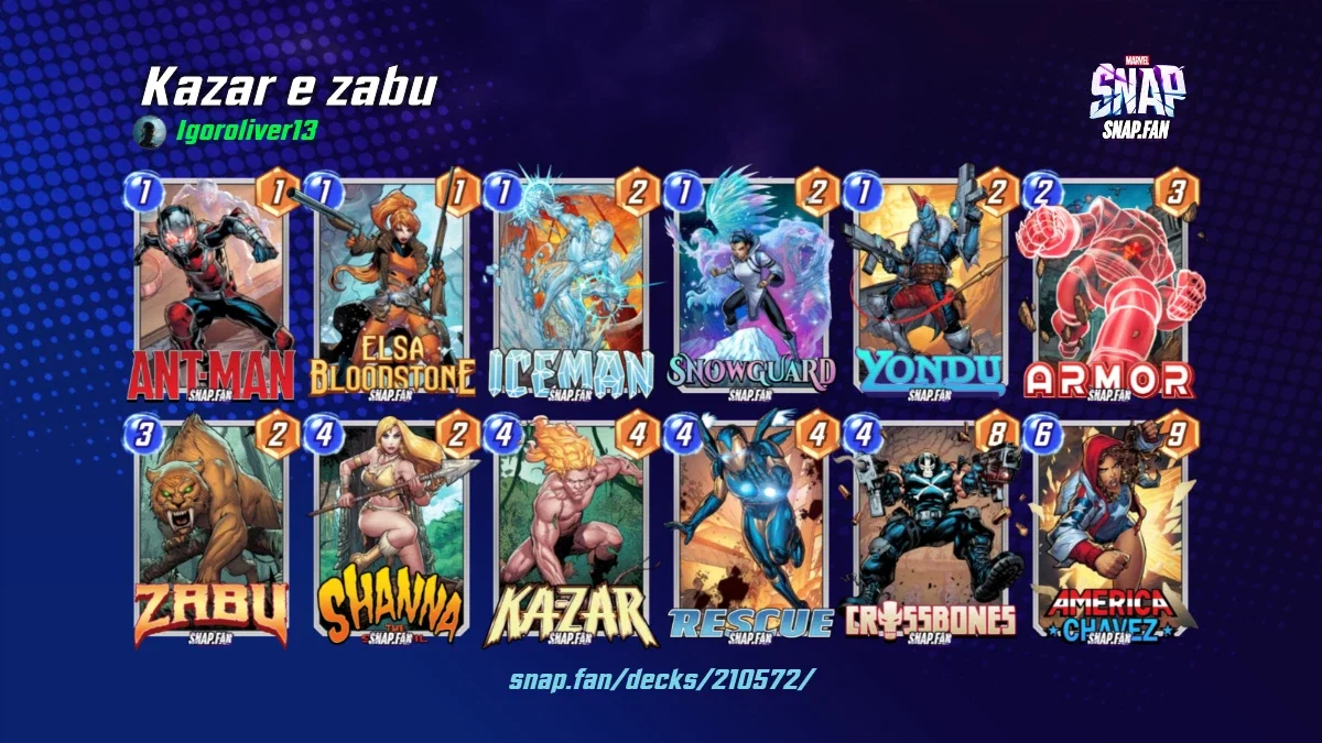 Kazar e zabu by Igoroliver13 - Marvel Snap Decks - snap.fan