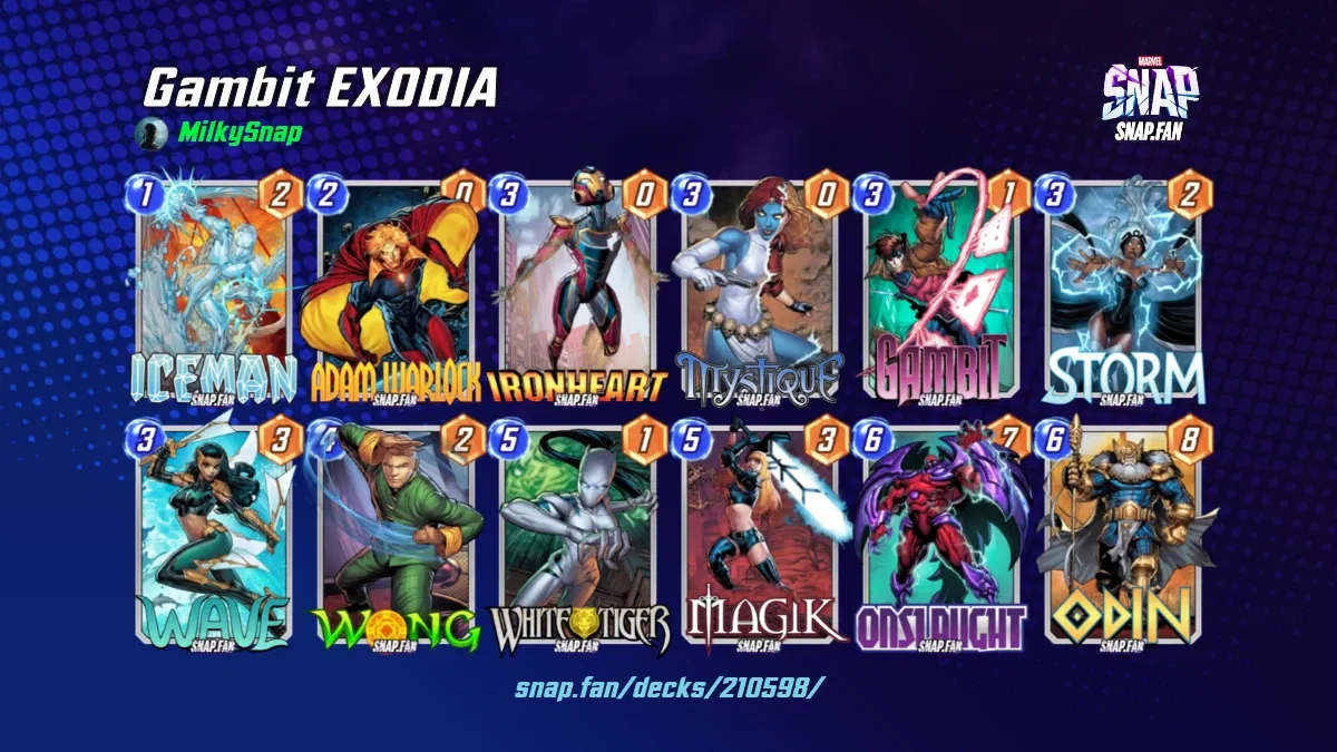 Gambit EXODIA by MilkySnap - Marvel Snap Decks - snap.fan