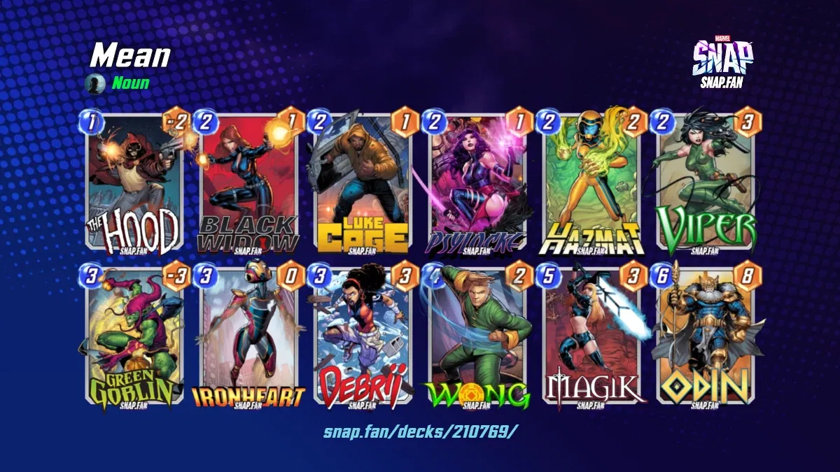 Mean by Noun - Marvel Snap Decks - snap.fan