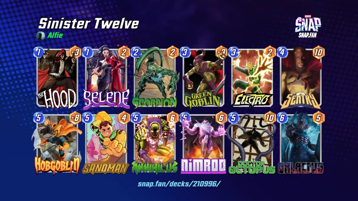 Sinister Twelve by Alfie - Marvel Snap Decks - snap.fan
