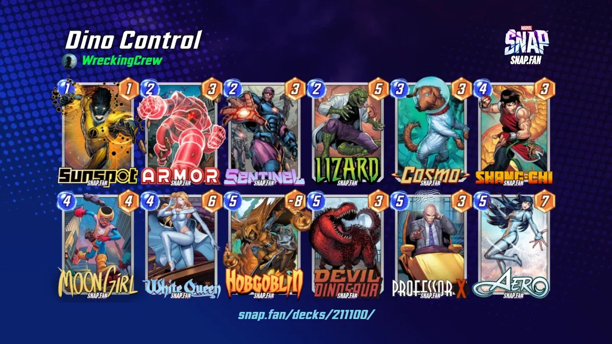 Dino Control by WreckingCrew - Marvel Snap Decks - snap.fan