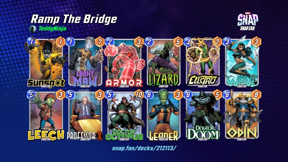 Ramp The Bridge by TeddyNinja - Marvel Snap Decks - snap.fan
