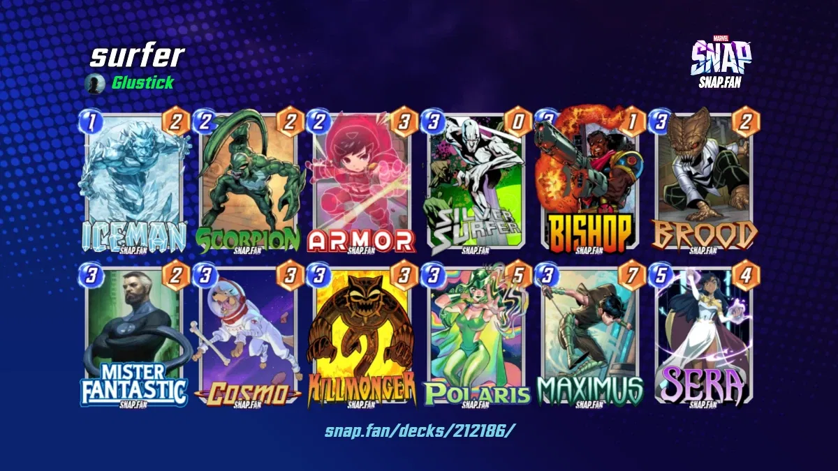 surfer by Glustick - Marvel Snap Decks - snap.fan