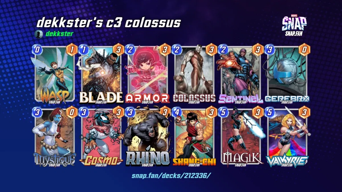 dekkster's c3 colossus by dekkster - Marvel Snap Decks - snap.fan