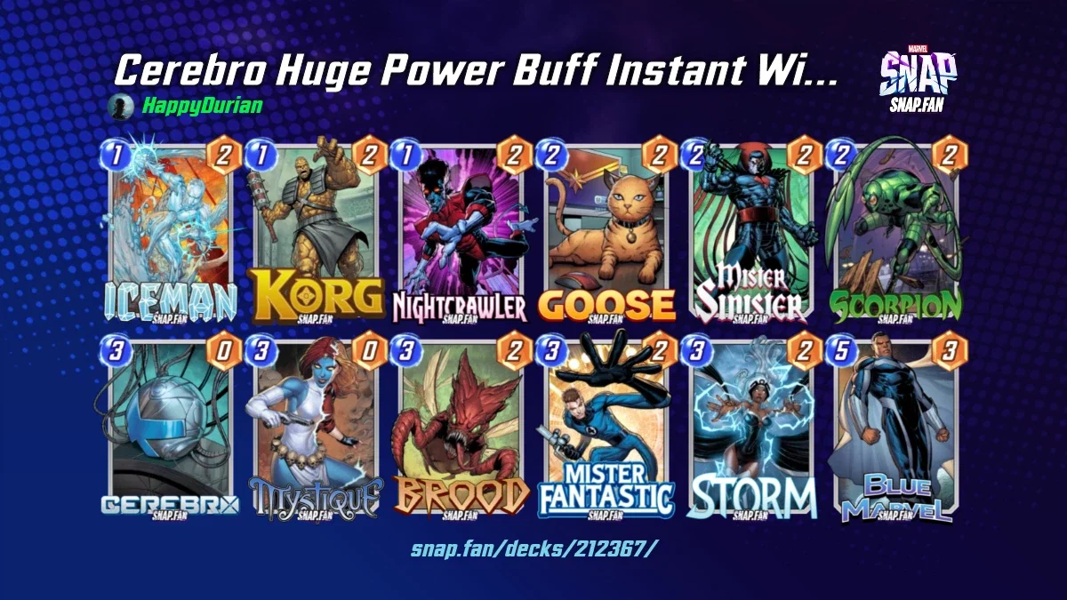 Cerebro Huge Power Buff Instant Wins Game! by HappyDurian - Marvel Snap ...