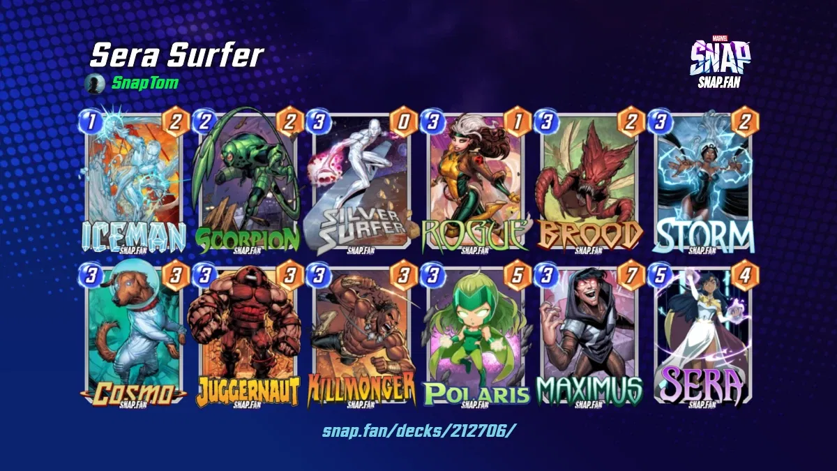 Sera Surfer by SnapTom - Marvel Snap Decks - snap.fan