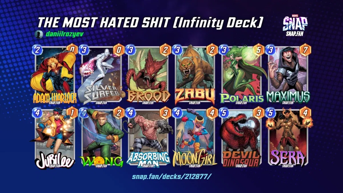 THE MOST HATED SHIT (Infinity Deck) by daniilrozyev - Marvel Snap Decks - snap.fan
