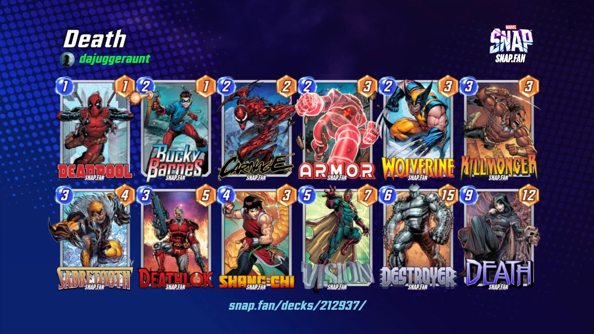Death by dajuggeraunt - Marvel Snap Decks - snap.fan