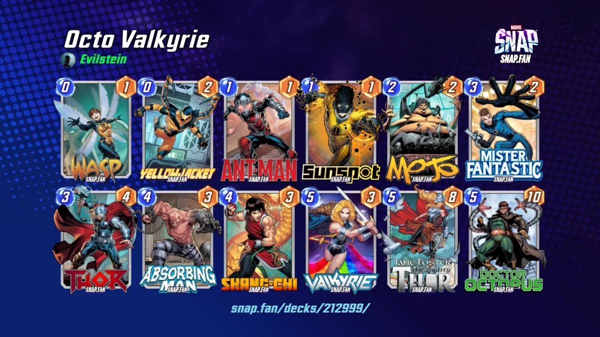 Octo Valkyrie by Evilstein - Marvel Snap Decks - snap.fan