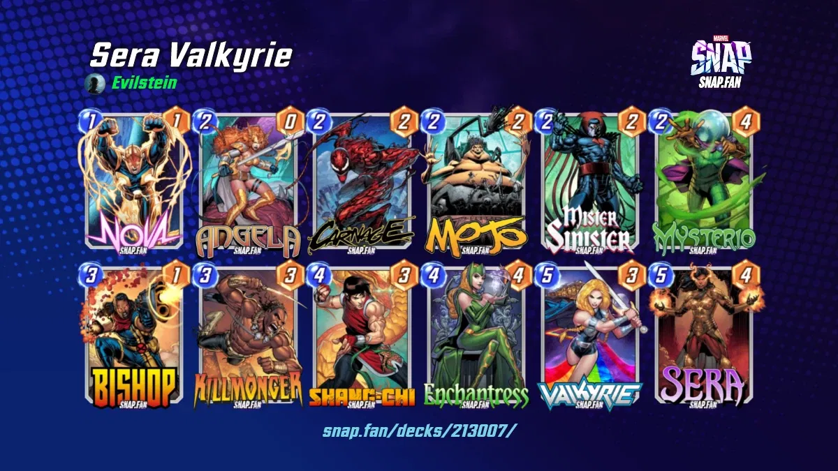 Sera Valkyrie by Evilstein - Marvel Snap Decks - snap.fan
