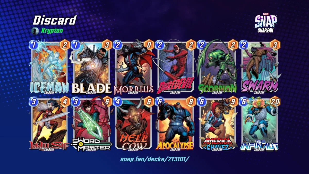 Discard by Krypton - Marvel Snap Decks - snap.fan