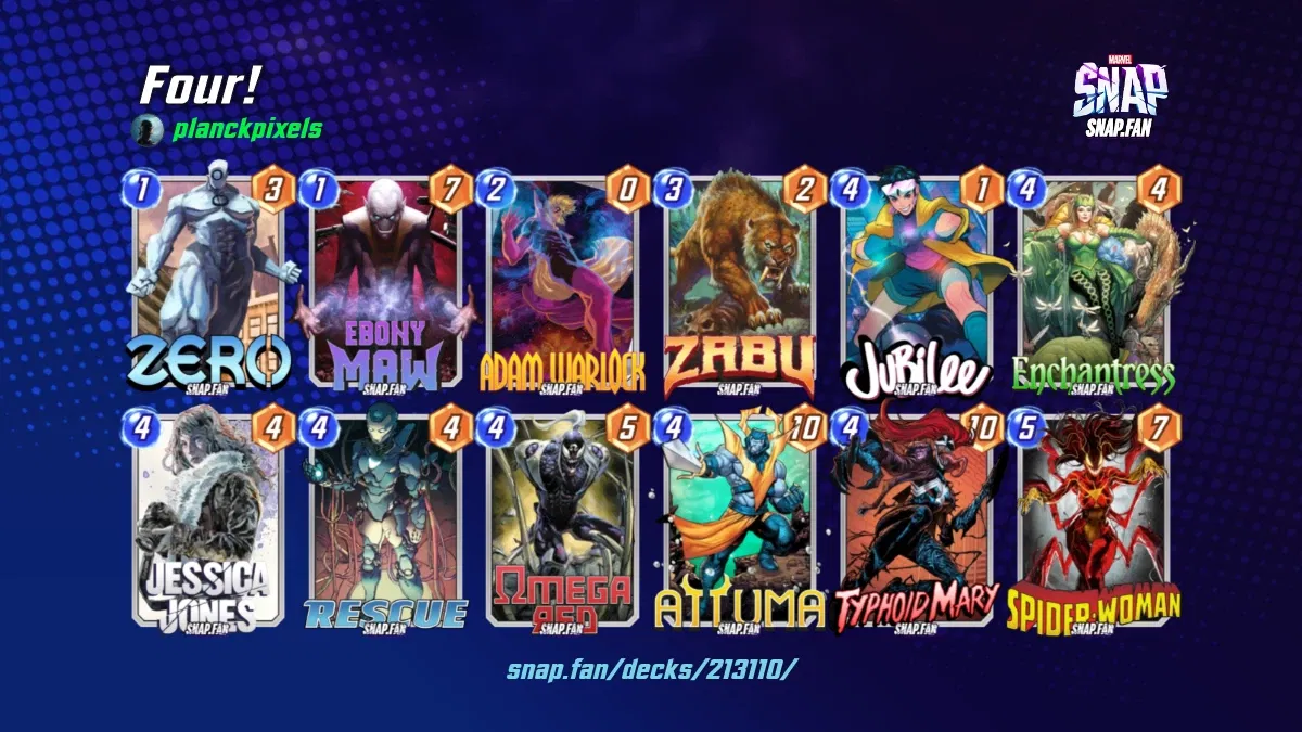 Four! by planckpixels - Marvel Snap Decks - snap.fan