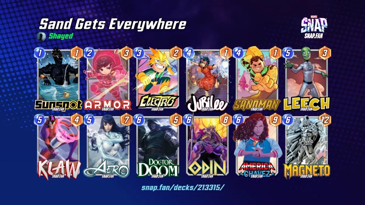 Sand Gets Everywhere by Shayed - Marvel Snap Decks - snap.fan