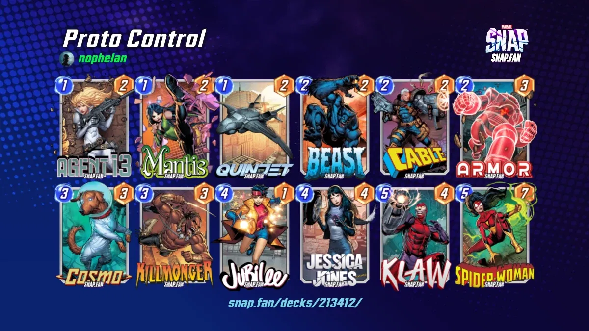 Proto Control by nophelan - Marvel Snap Decks - snap.fan