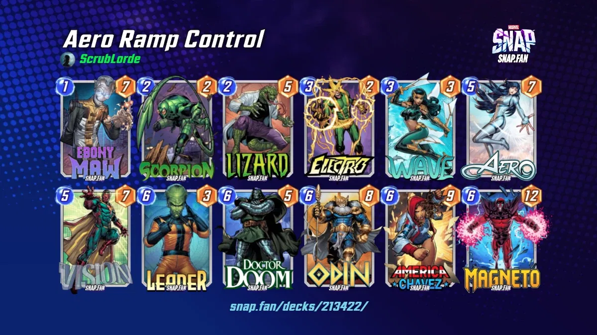 Aero Ramp Control by ScrubLorde - Marvel Snap Decks - snap.fan