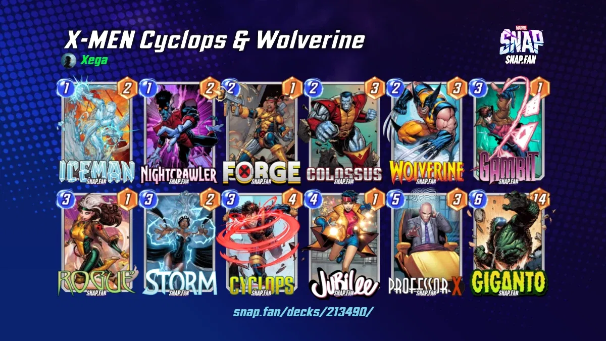 X-MEN Cyclops & Wolverine by Xega - Marvel Snap Decks - snap.fan