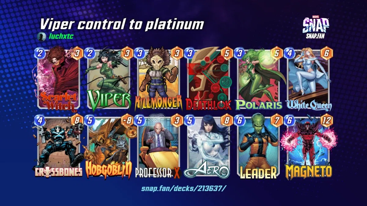 Viper control to platinum by luchxtc - Marvel Snap Decks - snap.fan