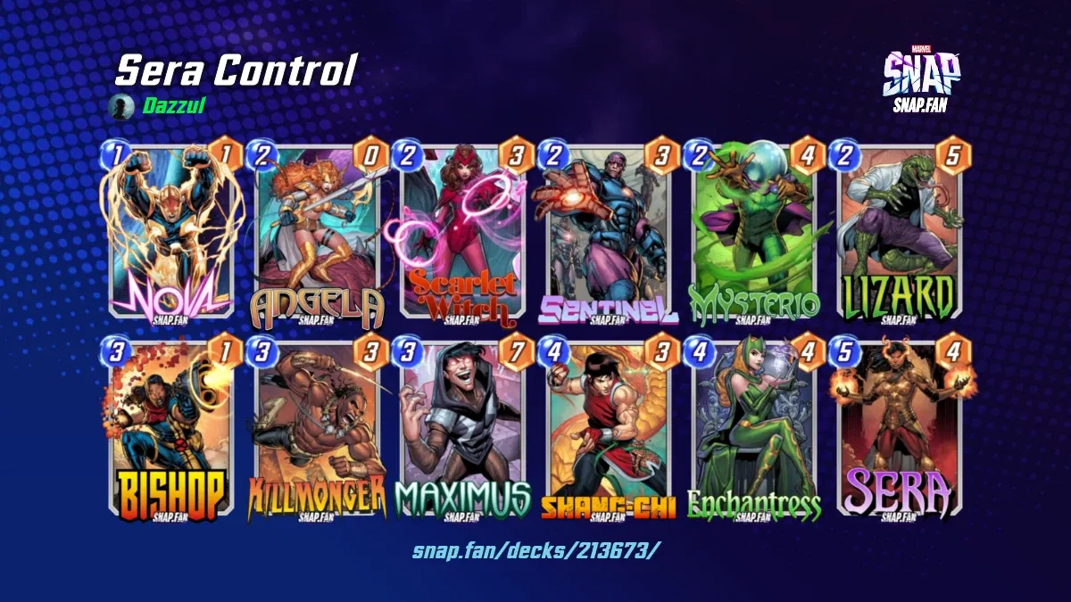 Sera Control by Dazzul - Marvel Snap Decks - snap.fan