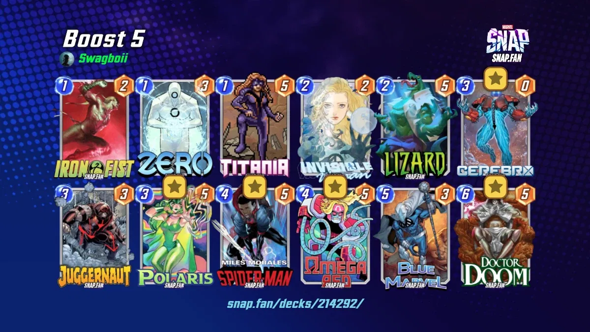 Boost 5 by Swagboii - Marvel Snap Decks - snap.fan