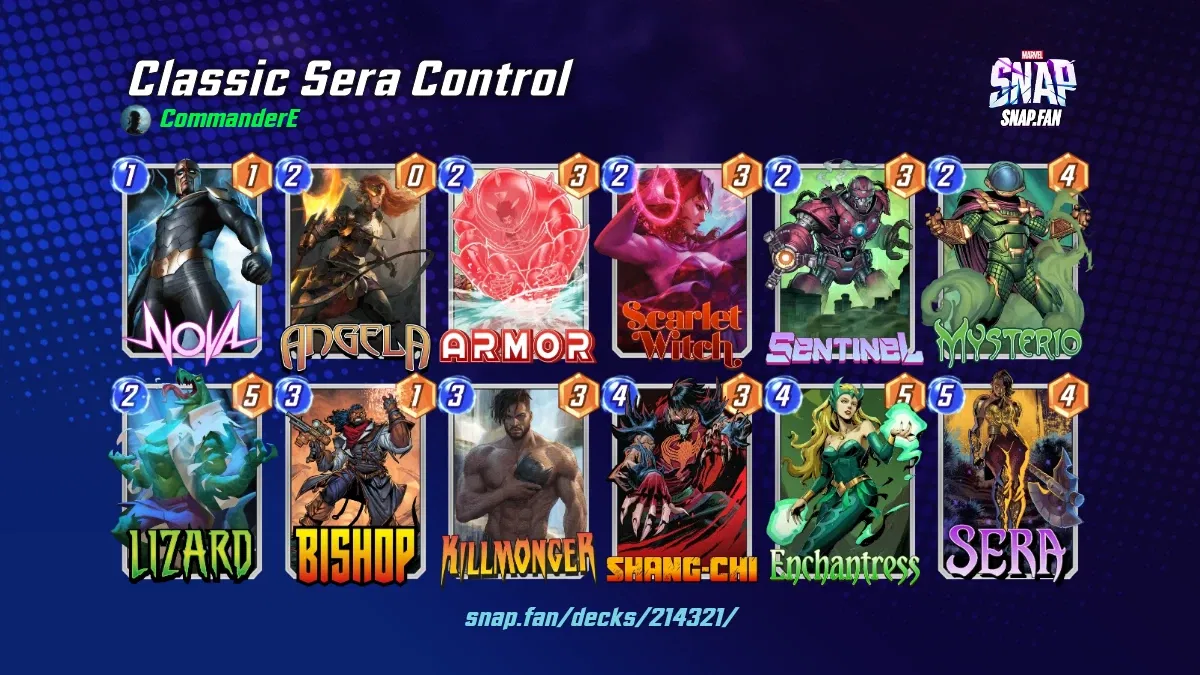 Classic Sera Control by CommanderE - Marvel Snap Decks - snap.fan