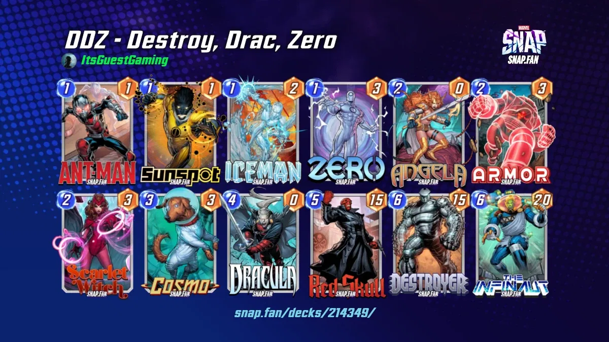 DDZ - Destroy, Drac, Zero by ItsGuestGaming - Marvel Snap Decks - snap.fan