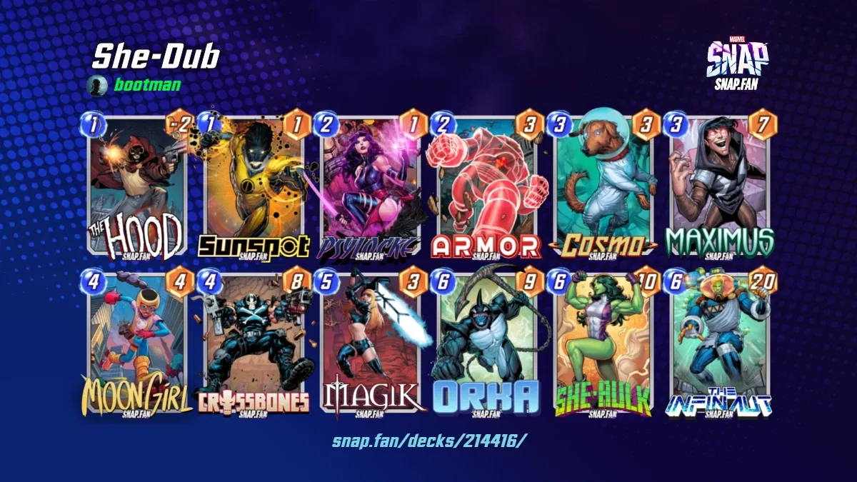 She-Dub by bootman - Marvel Snap Decks - snap.fan