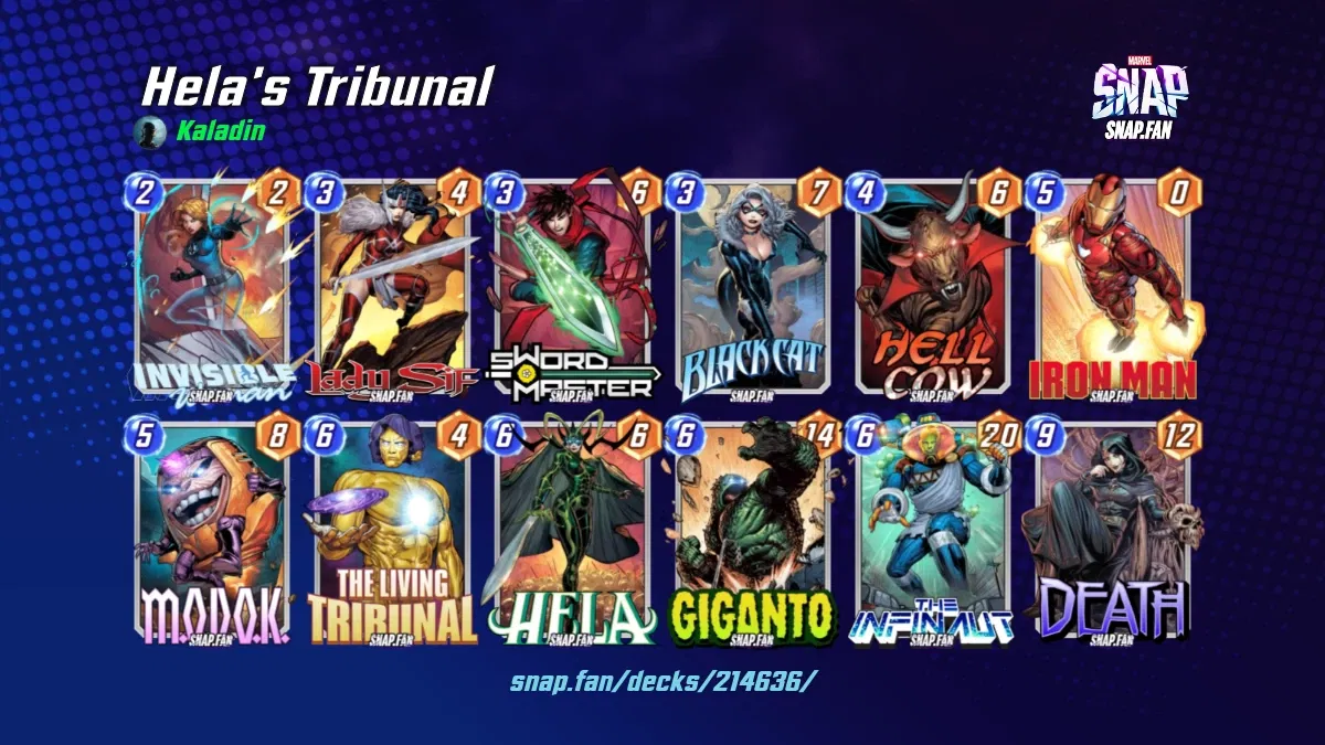 Hela's Tribunal by Kaladin - Marvel Snap Decks - snap.fan