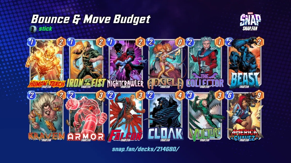 Bounce & Move Budget by stick - Marvel Snap Decks - snap.fan