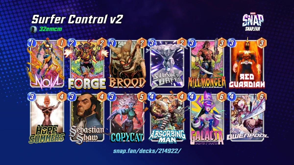 Surfer Control v2 by 32emcm - Marvel Snap Decks - snap.fan