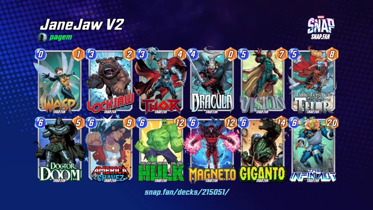 JaneJaw V2 by pagem - Marvel Snap Decks - snap.fan