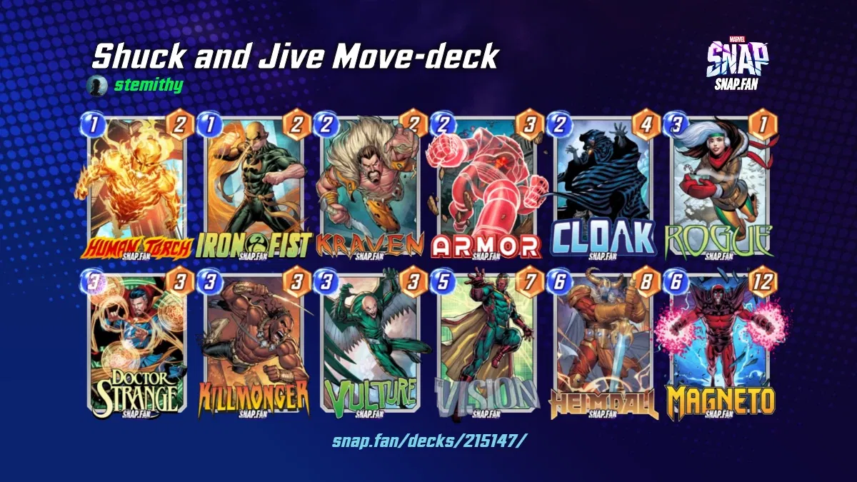 Shuck and Jive Move-deck by stemithy - Marvel Snap Decks - snap.fan