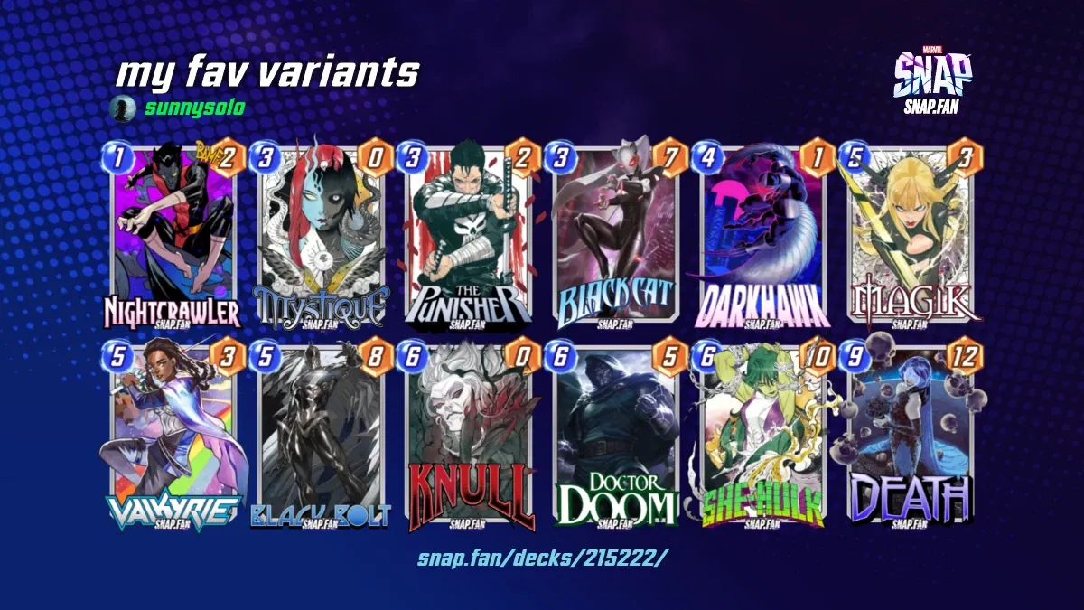my fav variants by sunnysolo - Marvel Snap Decks - snap.fan