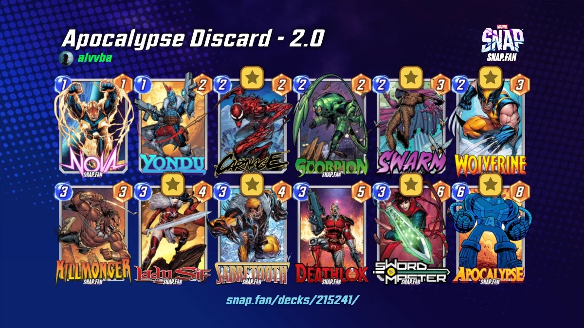 Apocalypse Discard - 2.0 by alvvba - Marvel Snap Decks - snap.fan