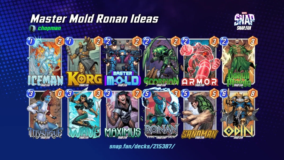 Master Mold Ronan Ideas by chopman - Marvel Snap Decks - snap.fan