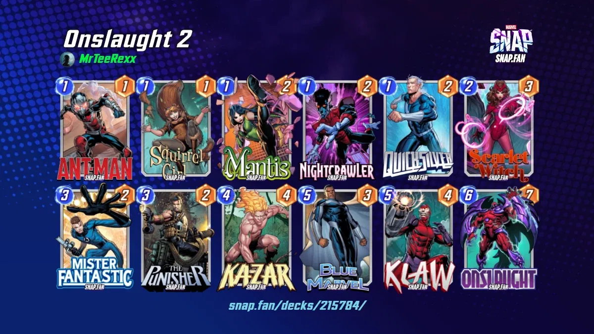 Onslaught 2 by MrTeeRexx - Marvel Snap Decks - snap.fan