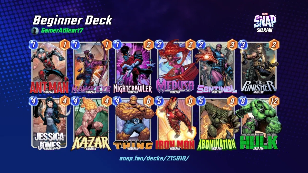 Beginner Deck by GamerAtHeart7 - Marvel Snap Decks - snap.fan