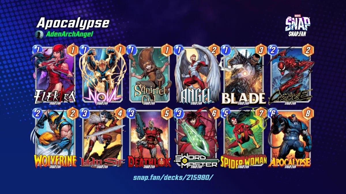 Apocalypse by AdenArchAngel - Marvel Snap Decks - snap.fan