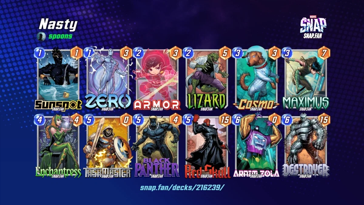 Nasty by spoons - Marvel Snap Decks - snap.fan