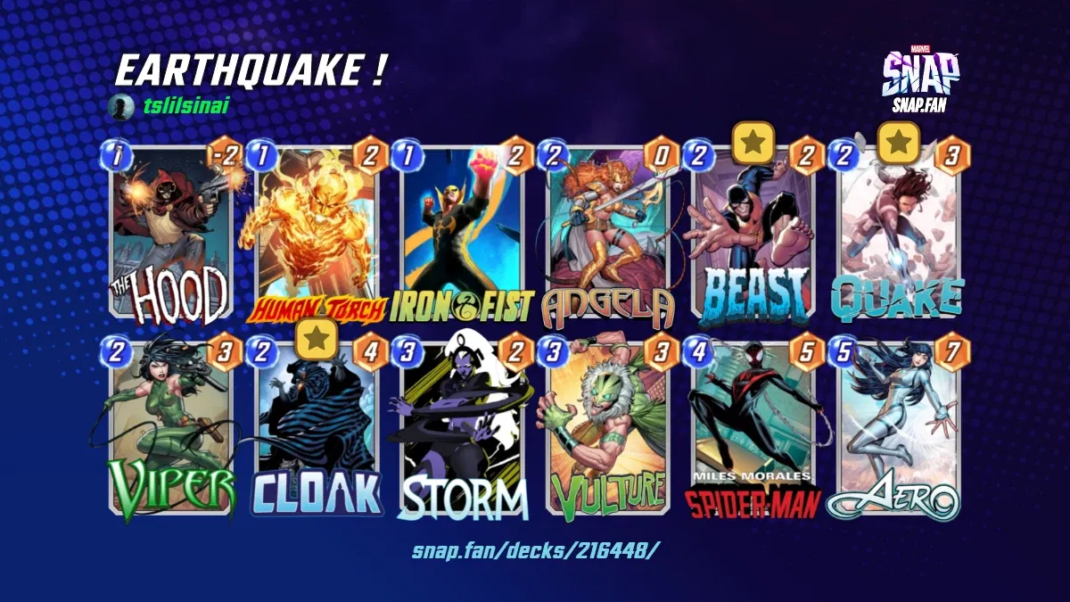 EARTHQUAKE ! by tslilsinai - Marvel Snap Decks - snap.fan